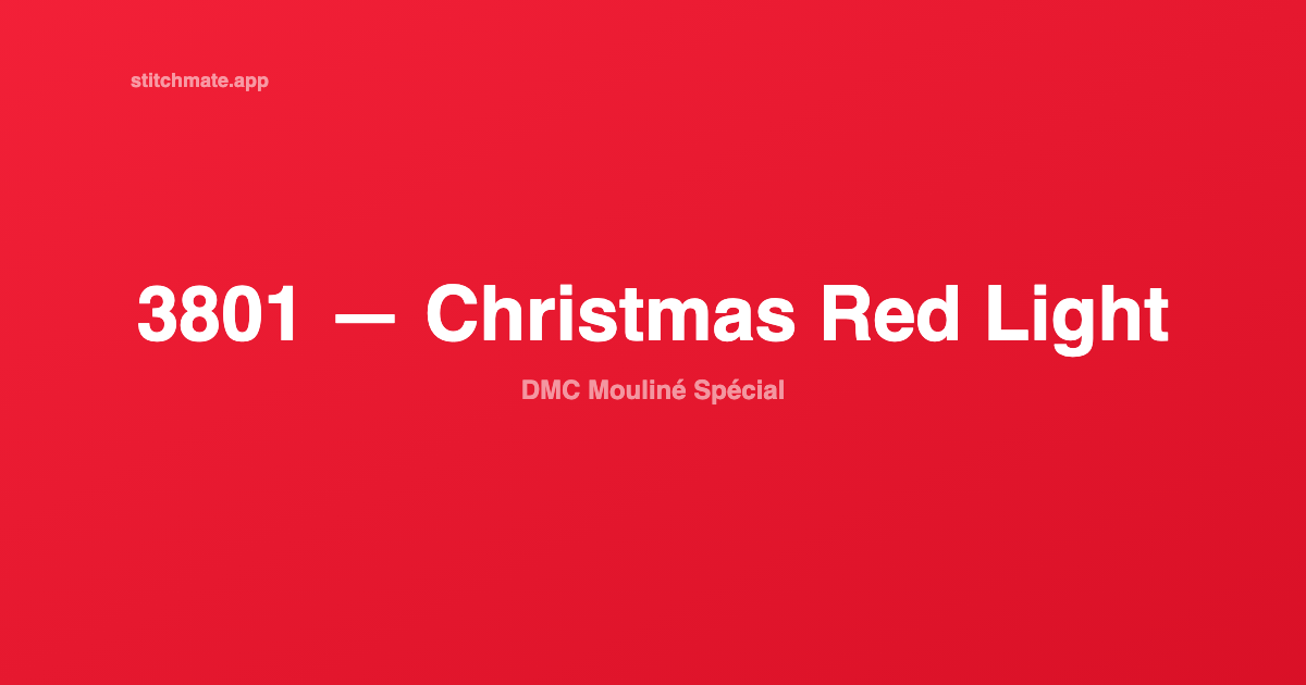 DMC 3801 Color — Christmas Red light Thread, Hex, RGB & Swatch